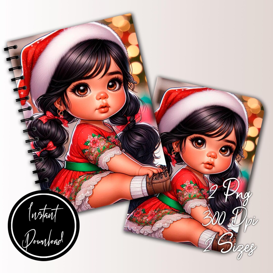 Printable Planner Cover, Christmas Planner Cover Design, Latina Chibi ...