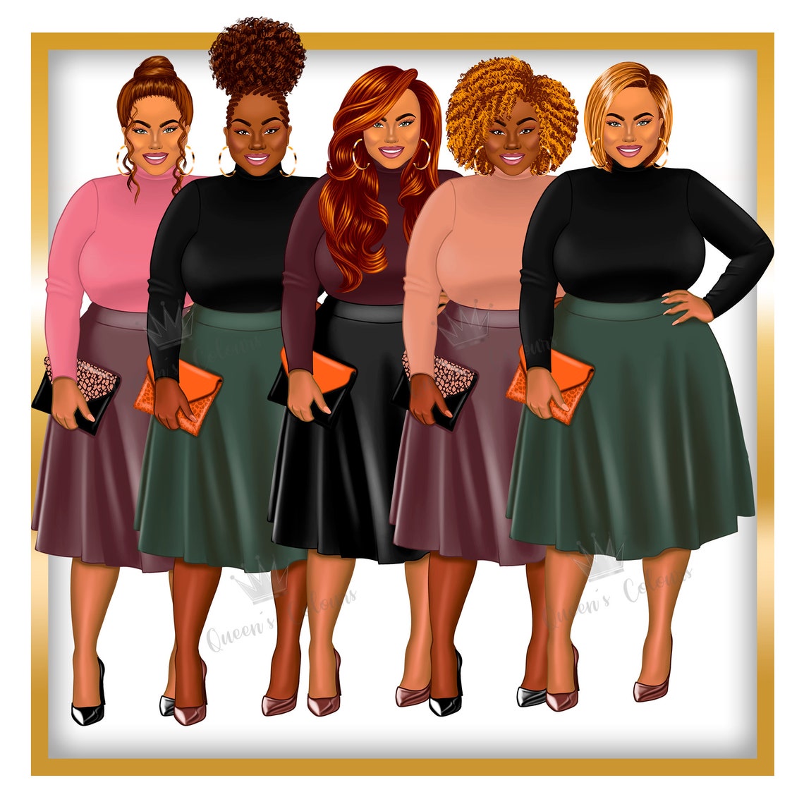 Plus Size Clipart Curvy Girl Clipart Plus Size Model Lady | Etsy