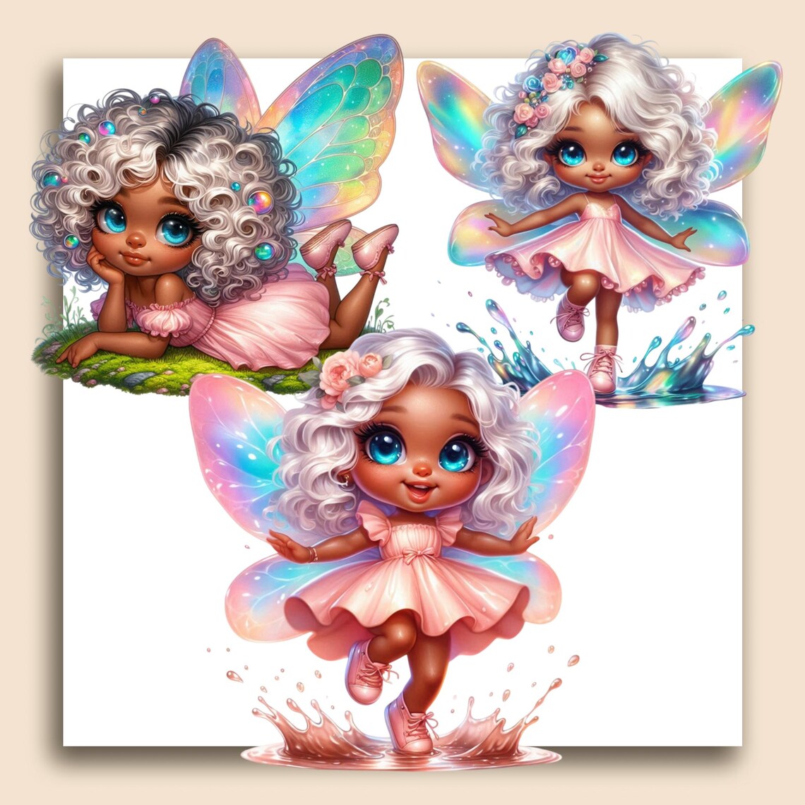 28 Png Black Cute Fairy Clipart, Little Fairy Girl Png, Afro Baby Fairy ...
