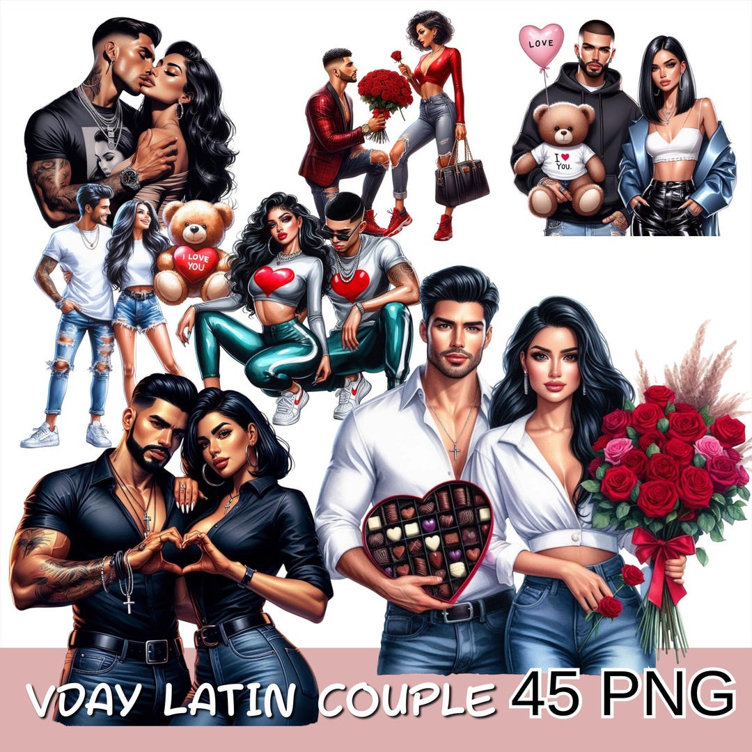 Latín Love Couple Png Clipart, Valentine’s Day Latín Couple Png ...
