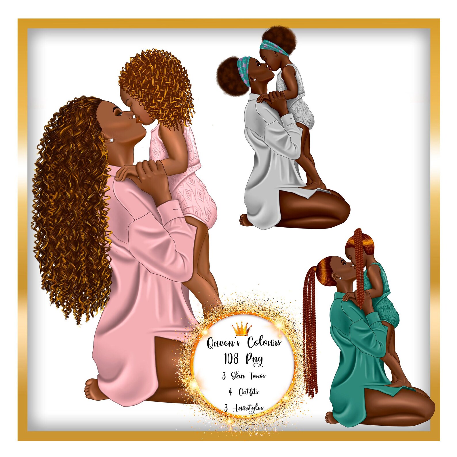 Mother Daughter Clipart Mothers Day Clipart Mom Clipart | Etsy