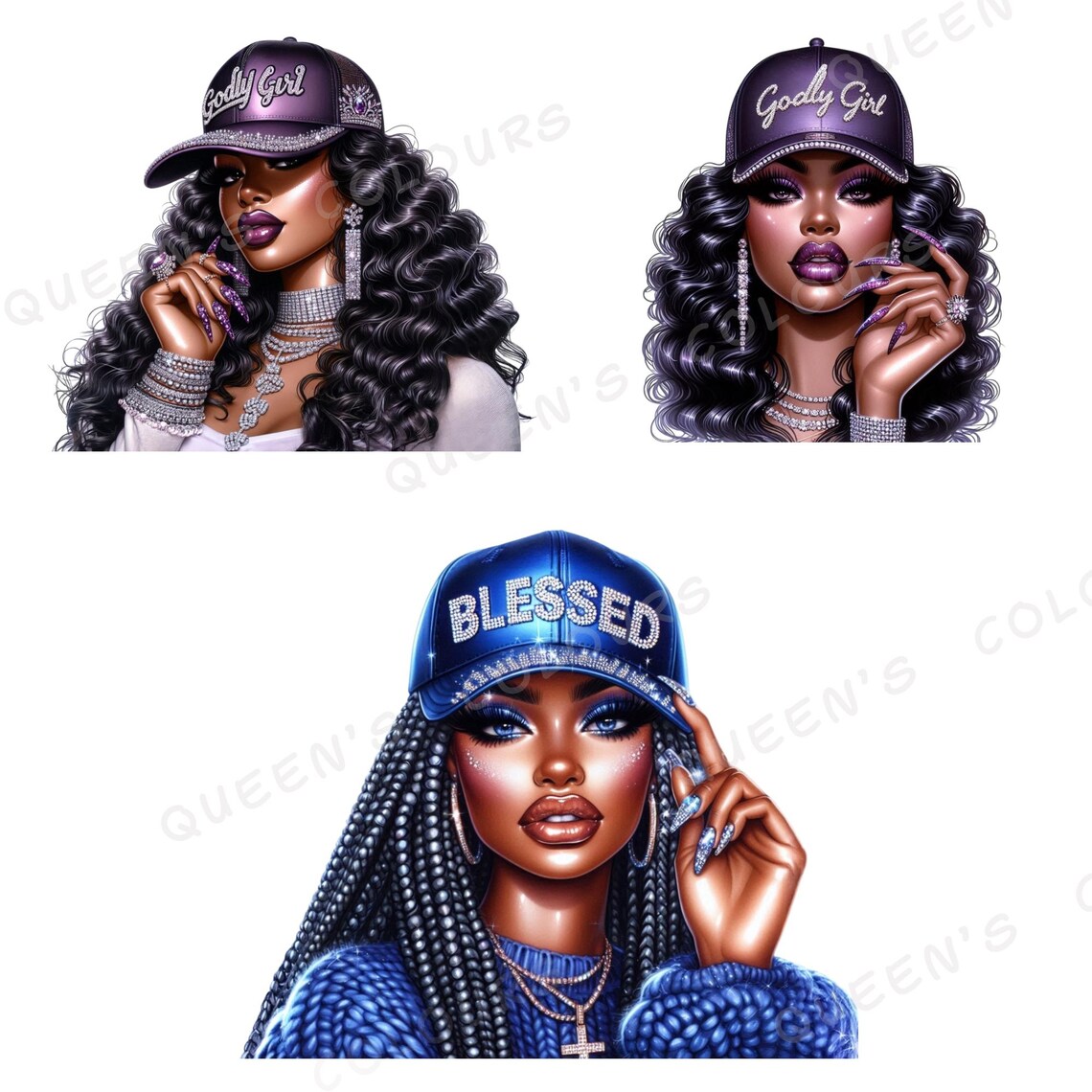 Blessed Black Woman Png Bundle, Faithful Black Woman Clipart, Trust God ...