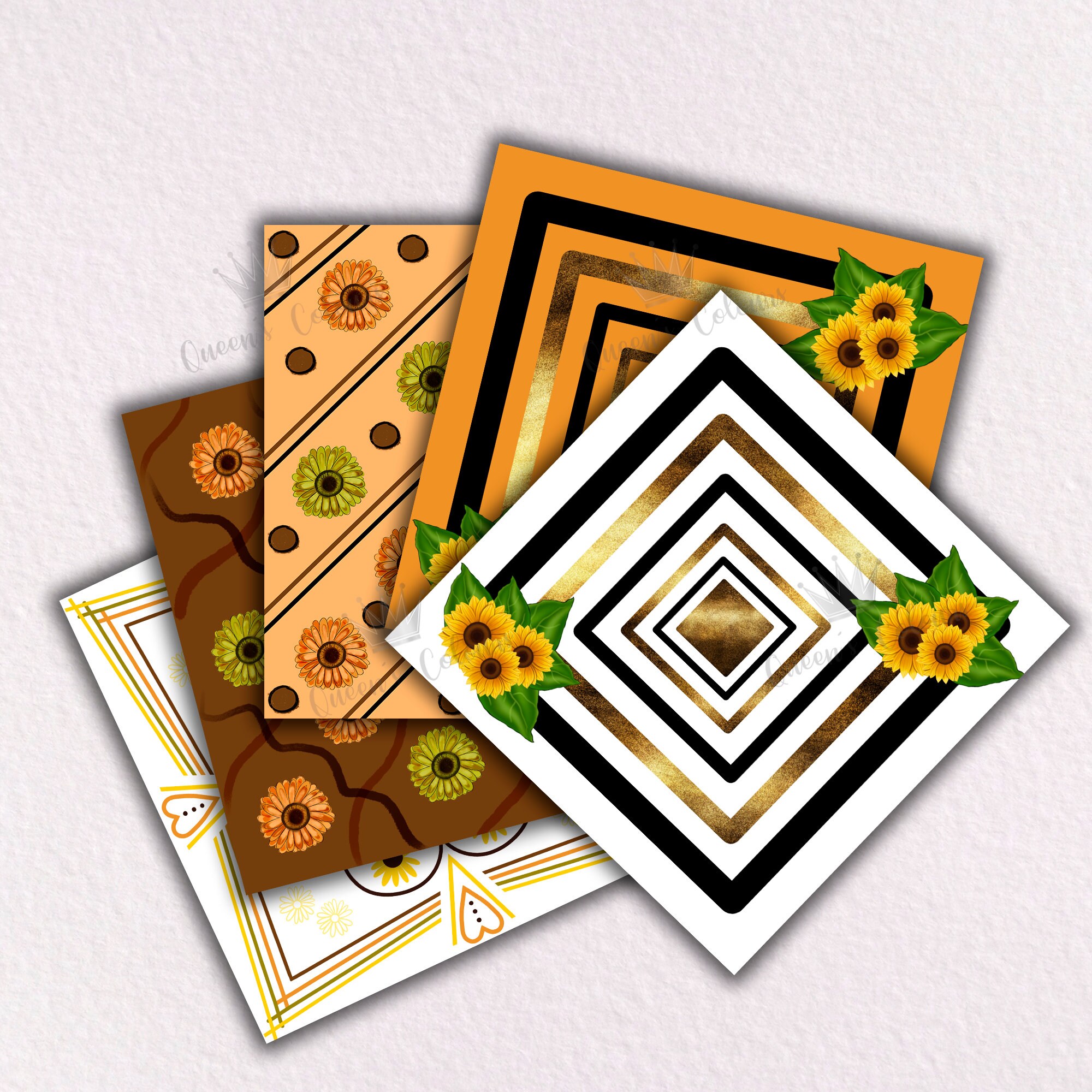 Sunflower Paper Pack Sunflower Digital Backgrounds Sunflower - Etsy