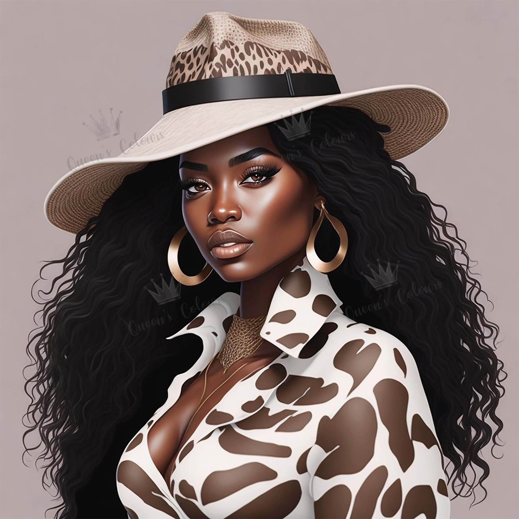 Dark Skin Woman Graphics Fashion Planner Diva Black Queen PNG - Etsy