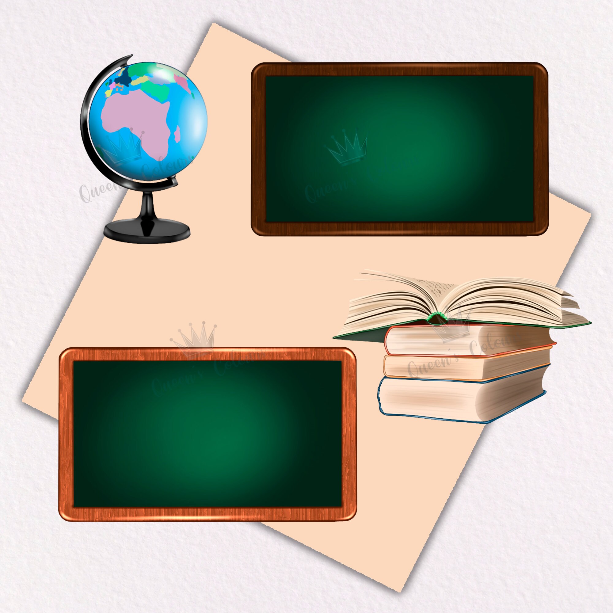 School Planner Sticker Kit, School Background Scene Clipart, Cute ...