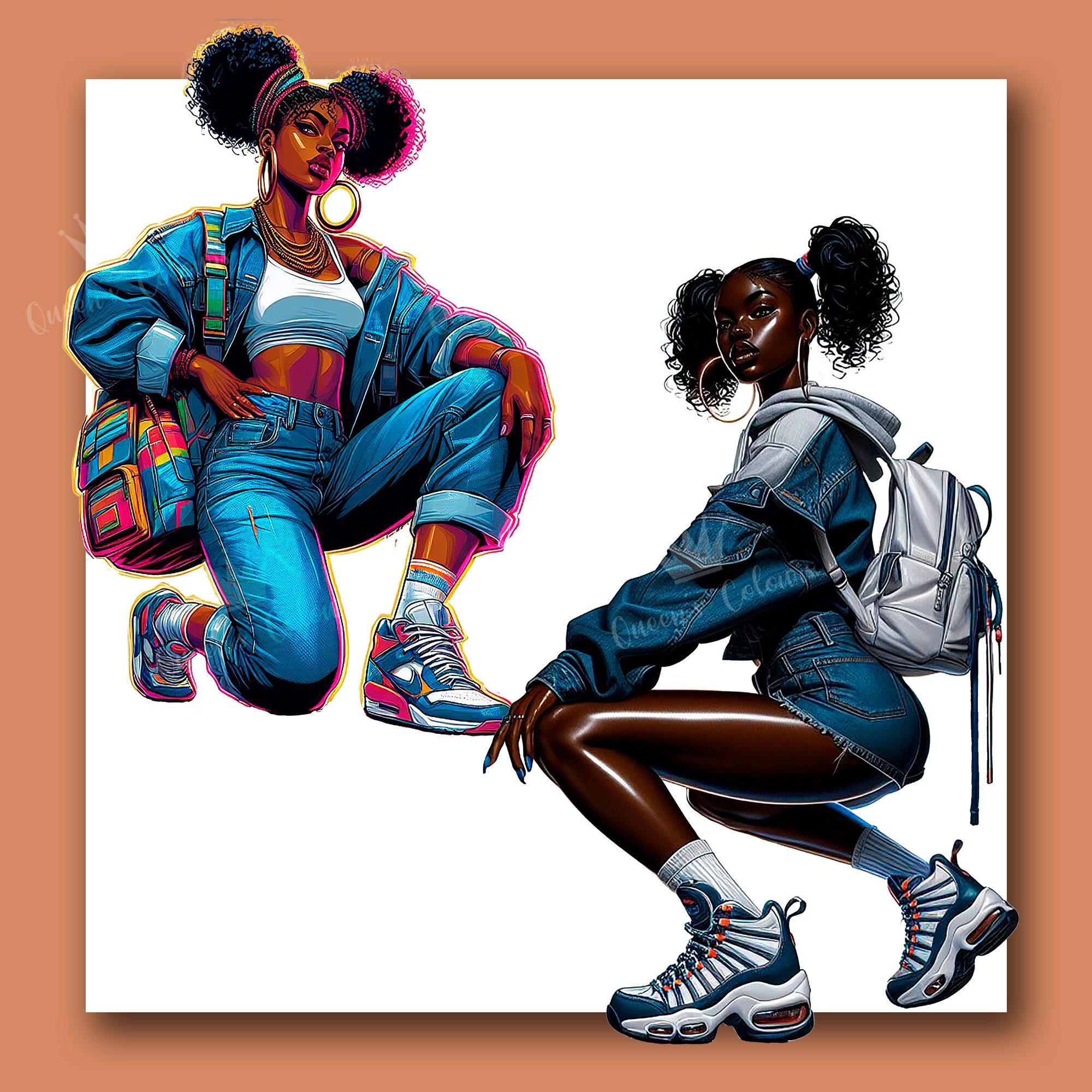 Teenager Afro Clipart, Black Teenager Girl Clipart, Young Women Clipart ...