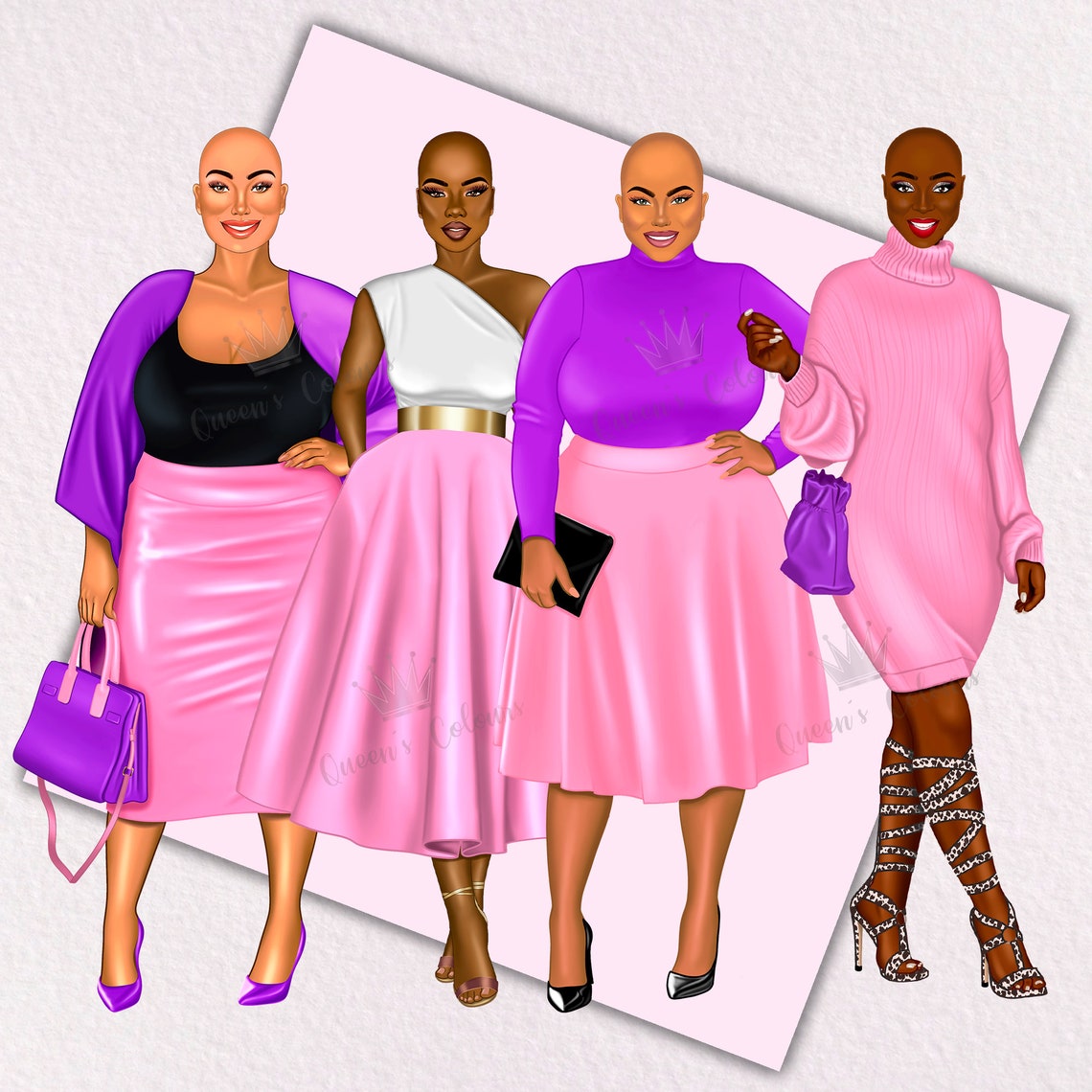 Breast Cancer Girls Clipart, Cancer Awareness Clipart, Cancer Clip Art ...