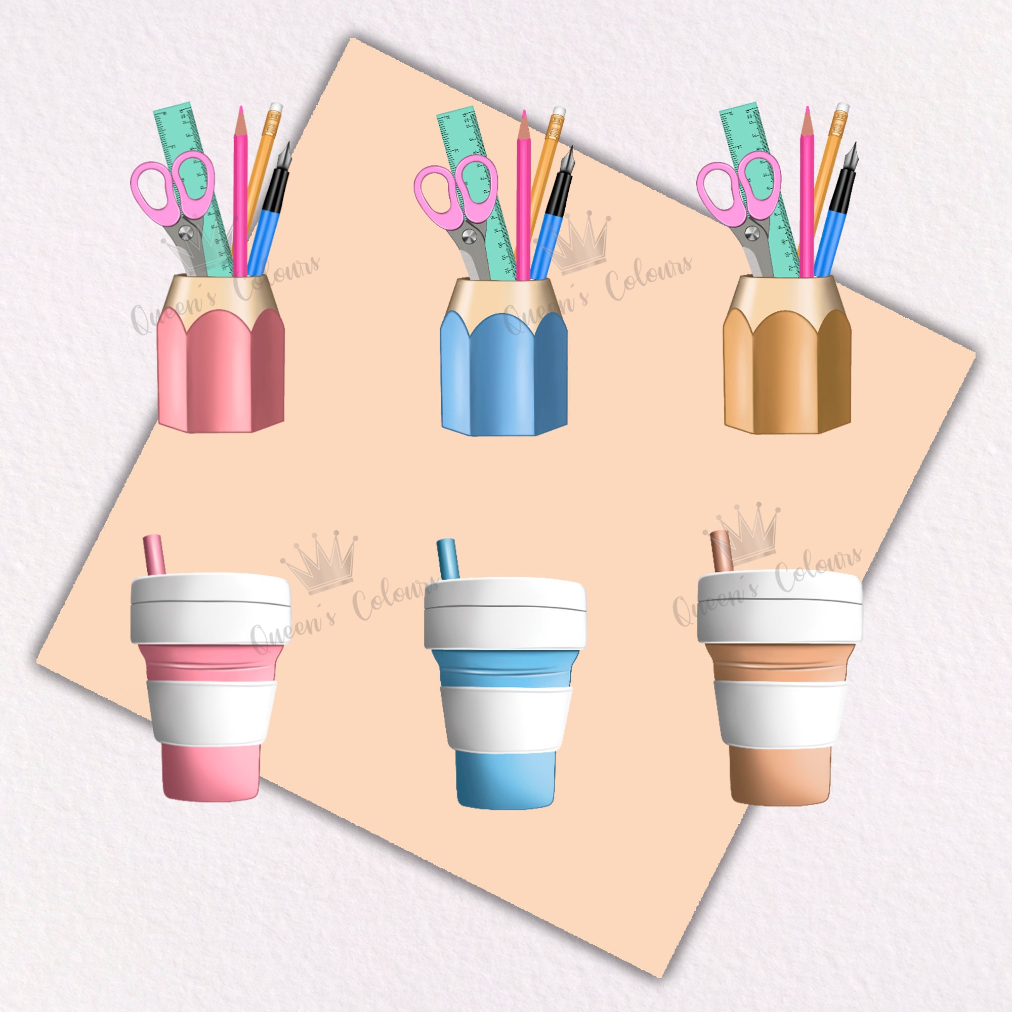 School Planner Sticker Kit, School Background Scene Clipart, Cute ...