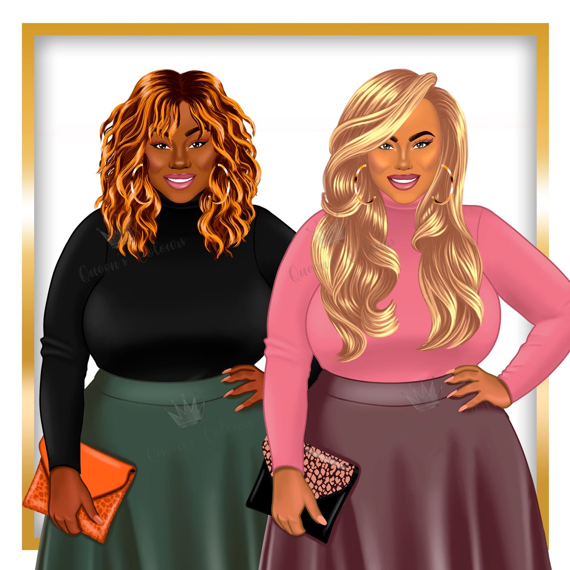 Plus Size Clipart Curvy Girl Clipart Plus Size Model Lady | Etsy