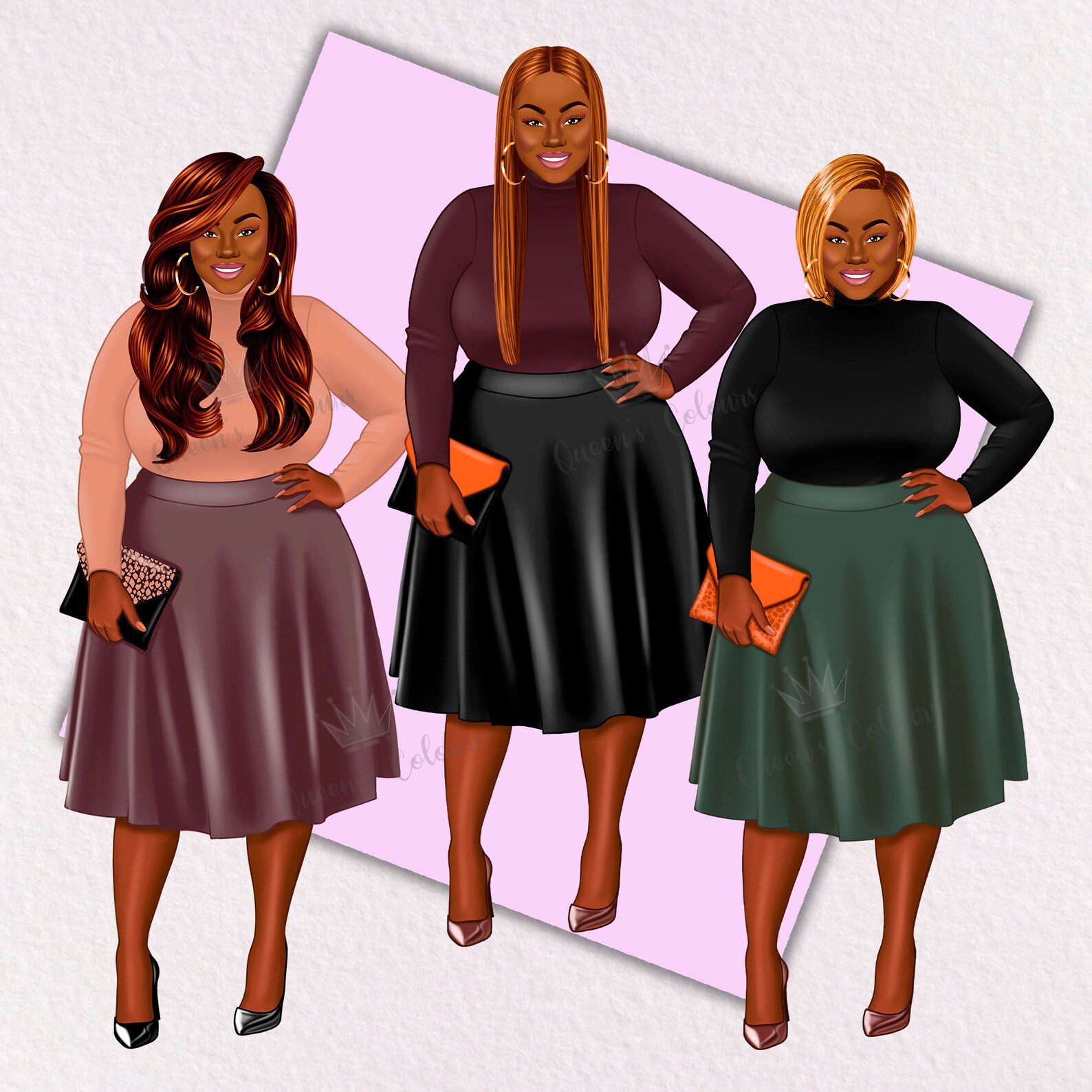 Plus Size Clipart Curvy Girl Clipart Plus Size Model Lady - Etsy