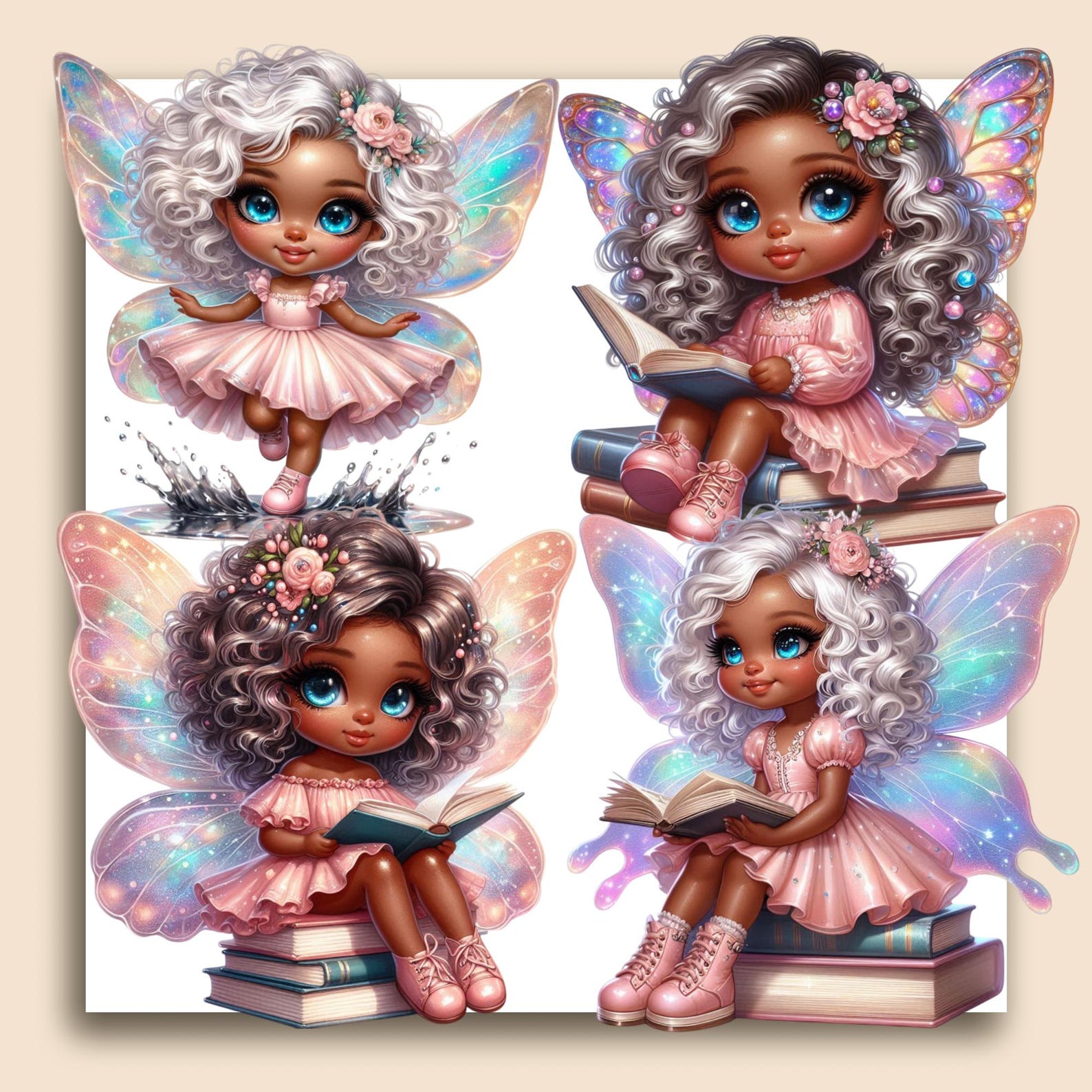 28 Png Black Cute Fairy Clipart, Little Fairy Girl Png, Afro Baby Fairy ...