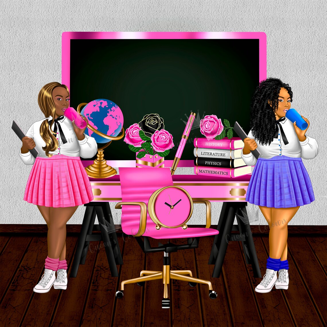 School Girl Clipart Student Girl Clipart College Girl | Etsy