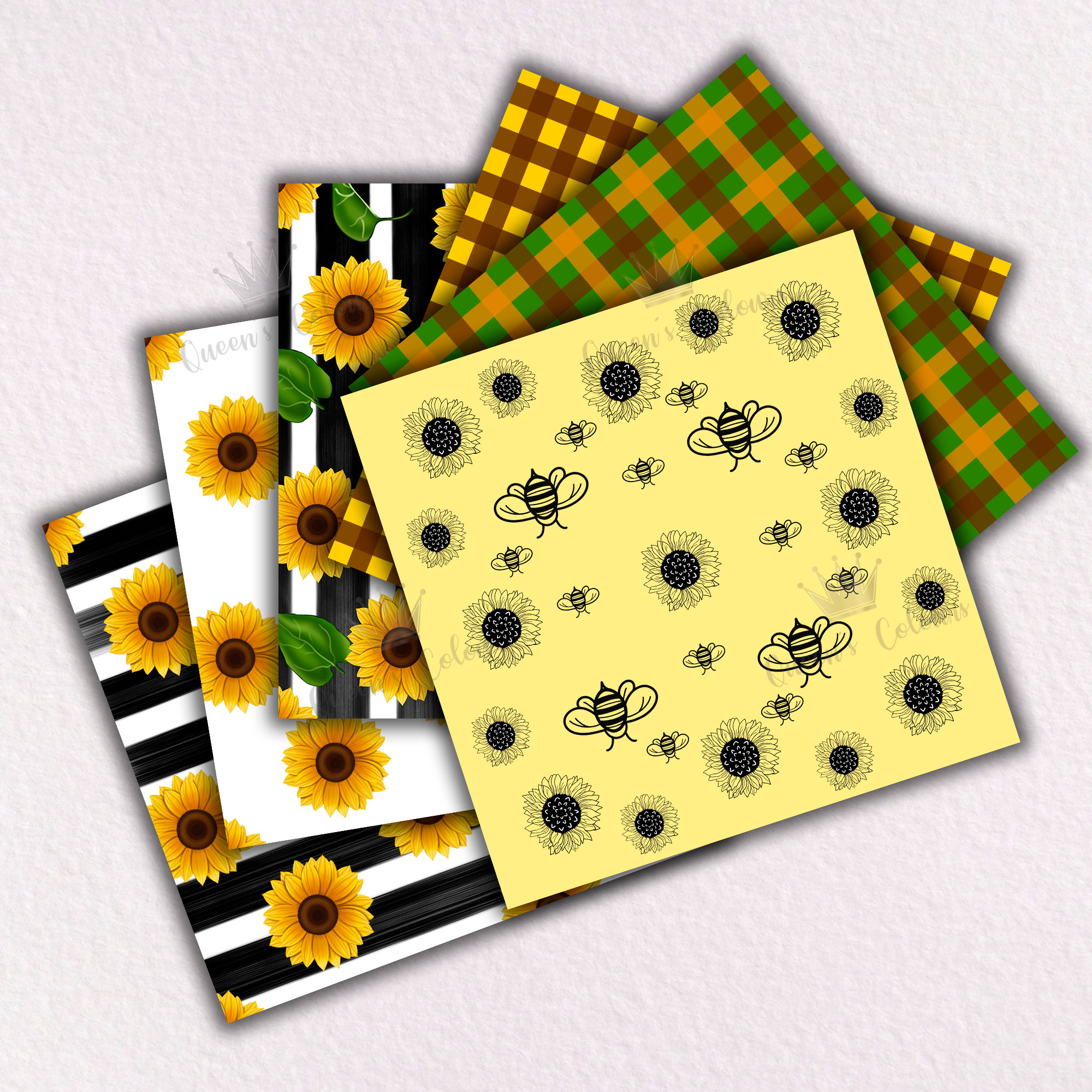 Sunflower Paper Pack Sunflower Digital Backgrounds Sunflower - Etsy