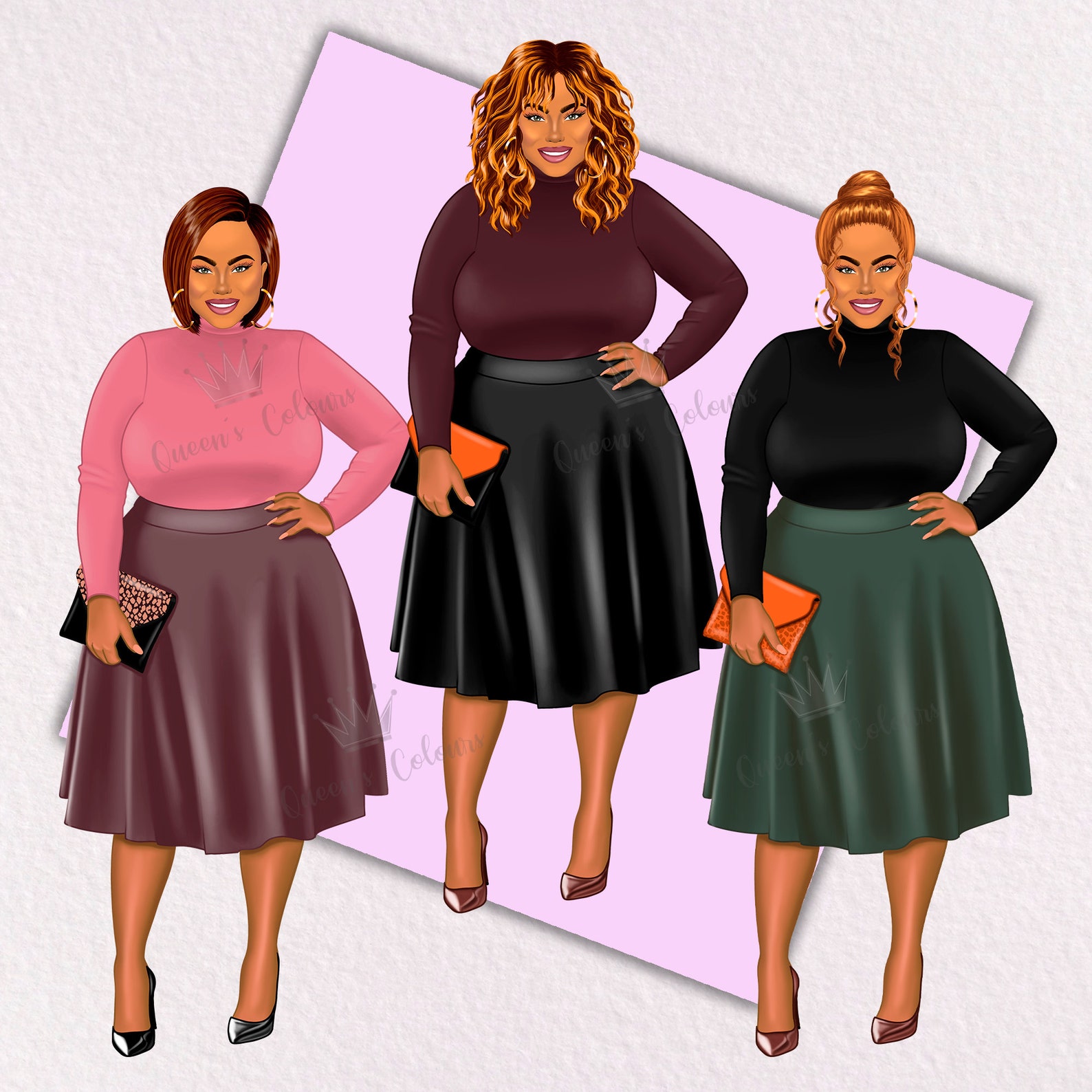 Plus Size Clipart Curvy Girl Clipart Plus Size Model Lady - Etsy