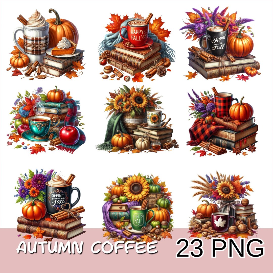 Cozy Fall Coffee Clipart, Autumn Coffee Png, Coffee Clipart, Coffee ...