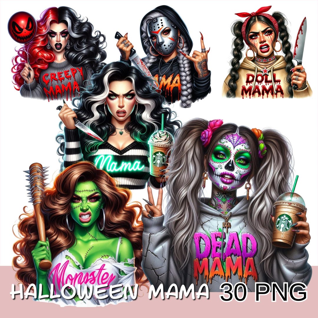 Halloween Horror Mom Png Clipart, Spooky Mama Png, Halloween Killer ...