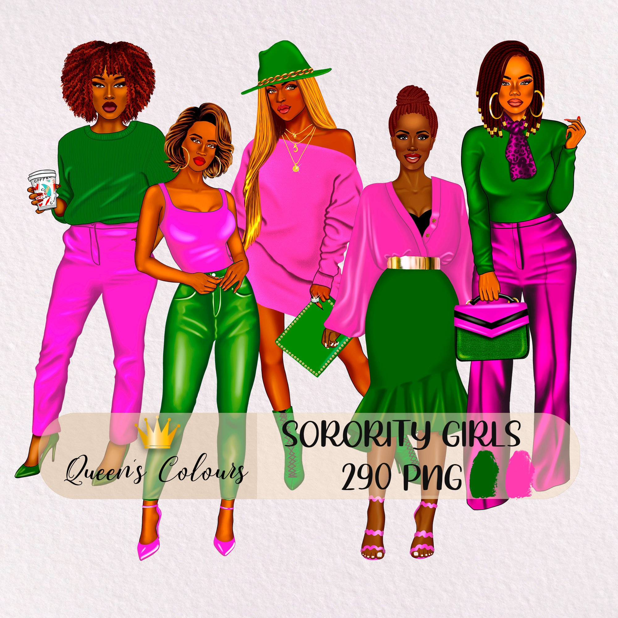 Sorority Girls Clipart Sister Girls Clipart Alpha Kappa - Etsy