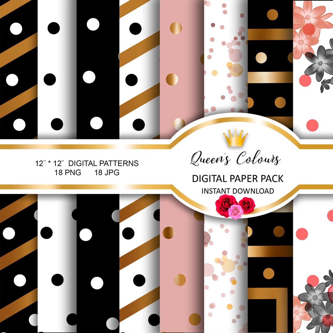 Polka Dot Paper Pack, Polka Dot Digital Paper, Polka Dot Patterns ...