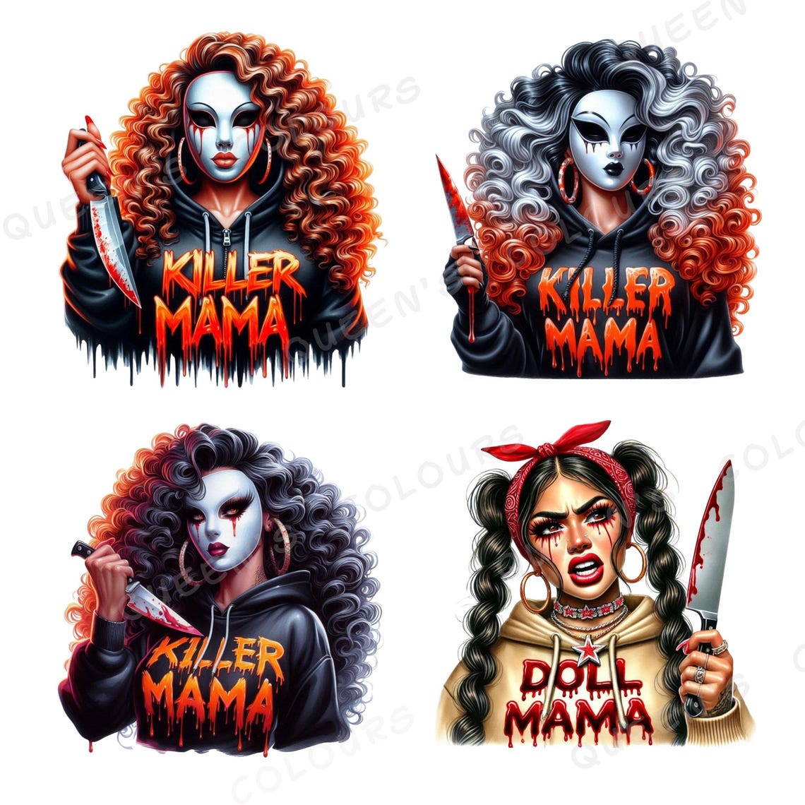 Halloween Horror Mom Png Clipart, Spooky Mama Png, Halloween Killer ...