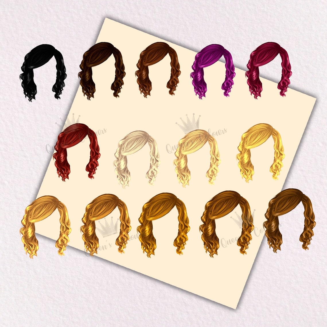 Hairstyles Clipart Hair Set Clipart Natural Hair Clipart Front Hair ...