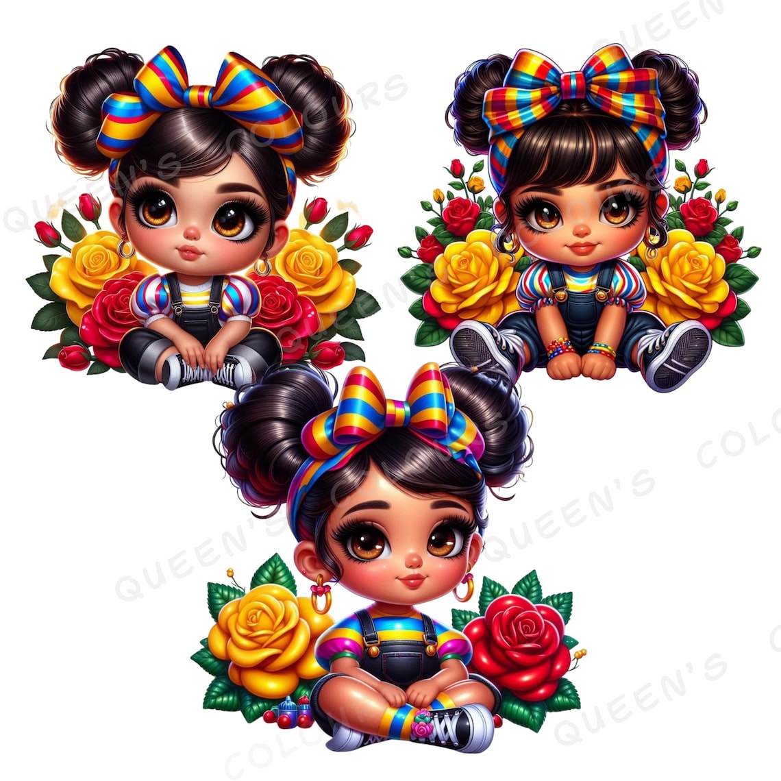 Cute Colombian Chibi Baby Girl Clipart, Proud Colombia Chibi Png ...