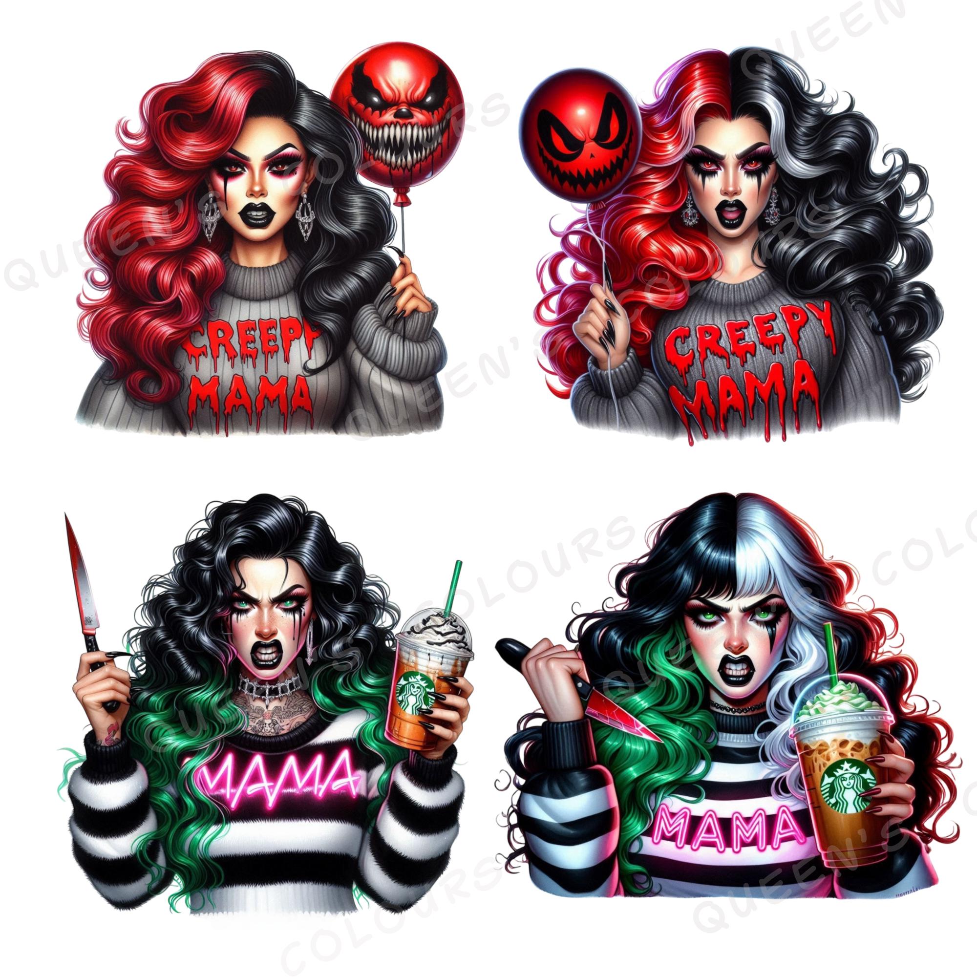 Halloween Horror Mom Png Clipart, Spooky Mama Png, Halloween Killer ...