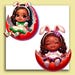 Easter Afro Chibi Clipart, Girl in Egg Clipart, Easter Chibi Black Girl ...