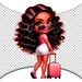 Chibi Travel Doll, Travel Chibi Clipart, Afro Chibi Doll, Chibi Girl ...