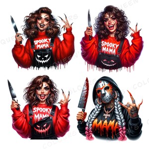 Halloween Horror Mom Png Clipart, Spooky Mama Png, Halloween Killer ...