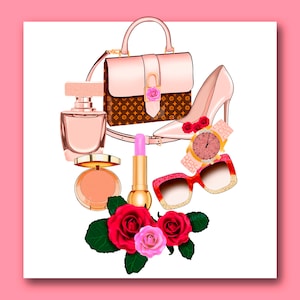 Fashion Set Clipart, Fashion Elements, Fashion Accessories Clipart, Bag ...