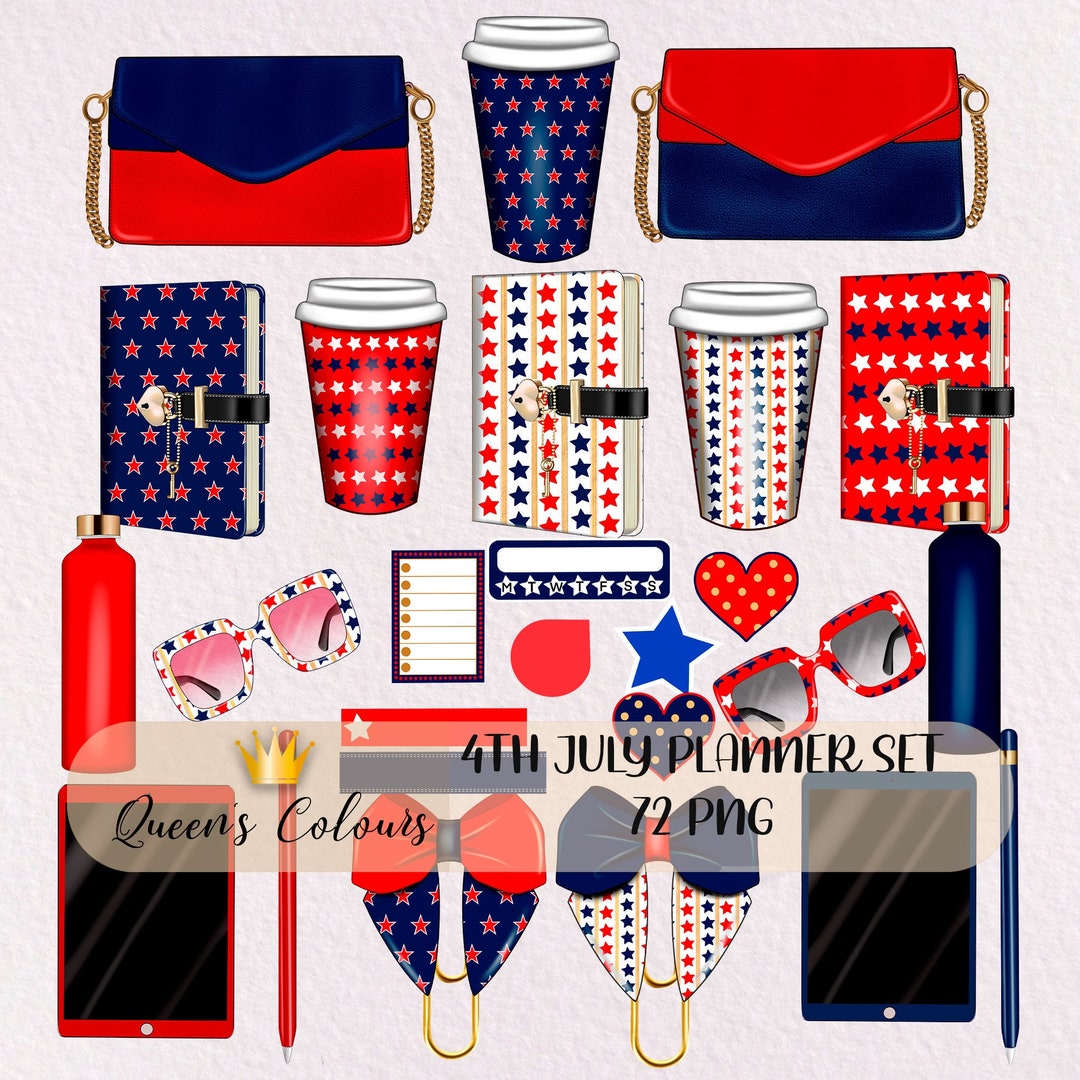 4th July Planner Set, Independence Day Planner Decorations, Die Cut ...
