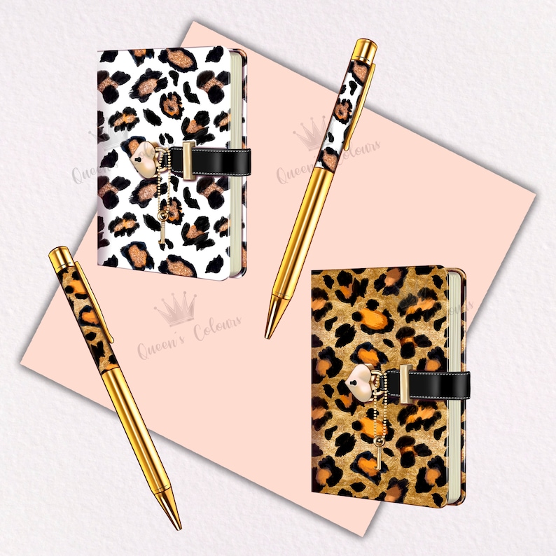 Animal Print Planner Set Clipart, Planner Decorations Clipart ...