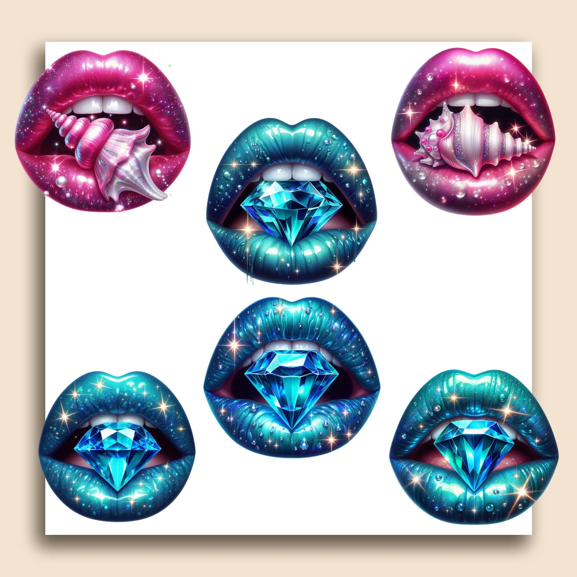 Diamond Bling Lips Clipart, Glamorous Lips Clipart, Money Lips Png ...