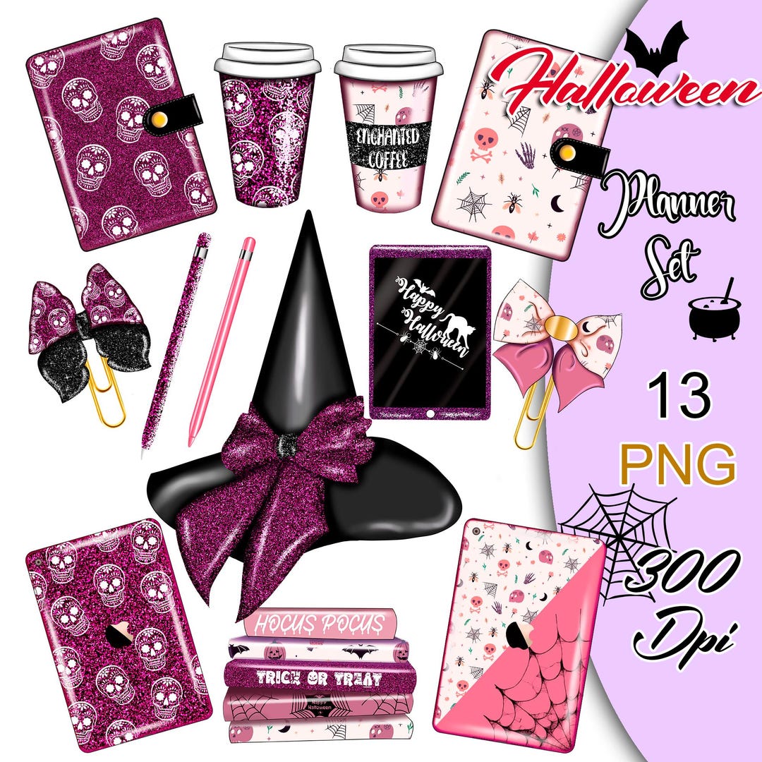 Halloween Planner Clipart Set, Halloween Bundle Stickers, Halloween ...