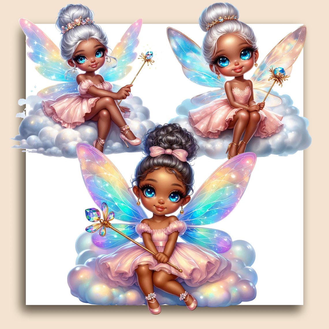 28 Png Black Cute Fairy Clipart, Little Fairy Girl Png, Afro Baby Fairy ...