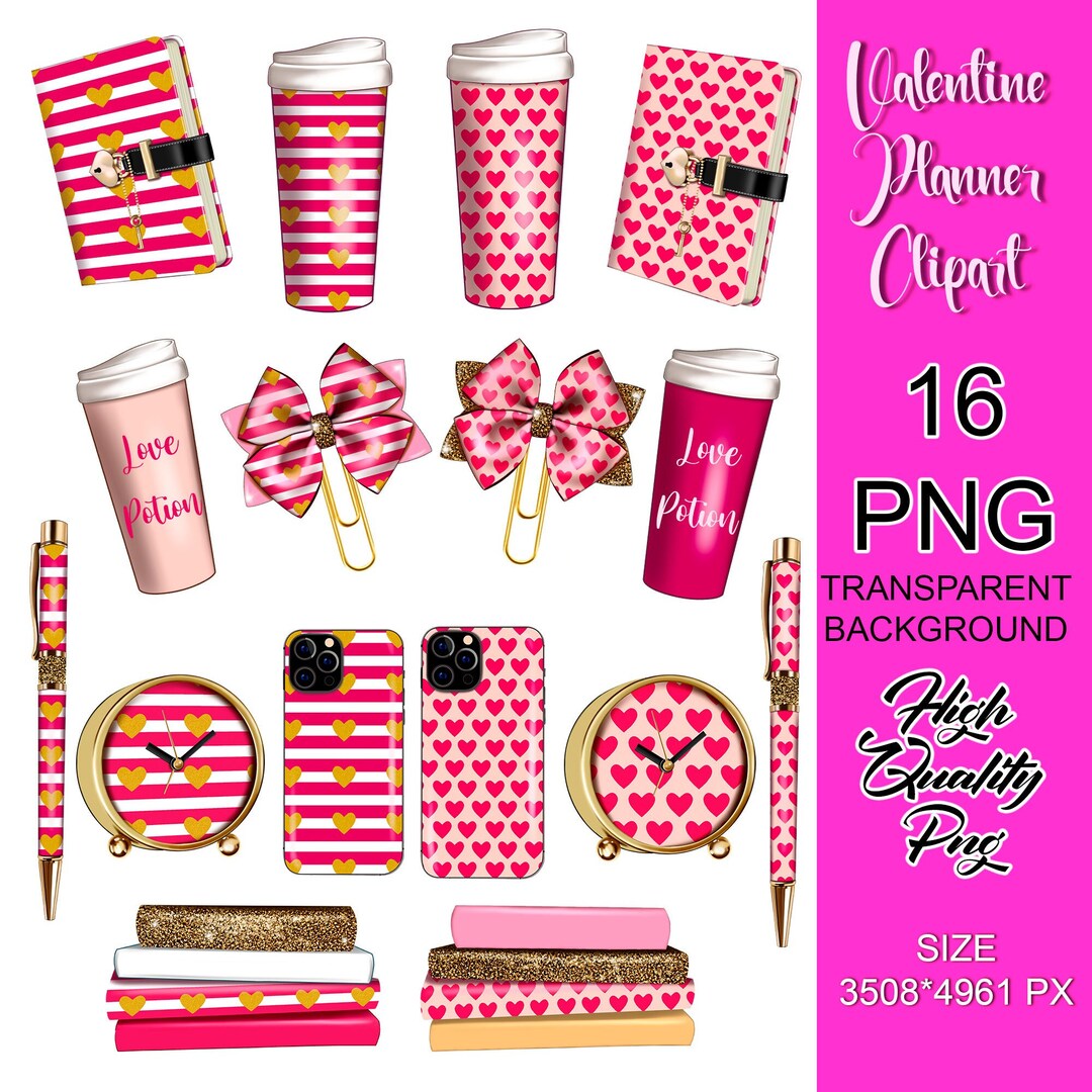 Valentines Day Planner Set, Valentine Stickers, Cute Clipart, Budget ...