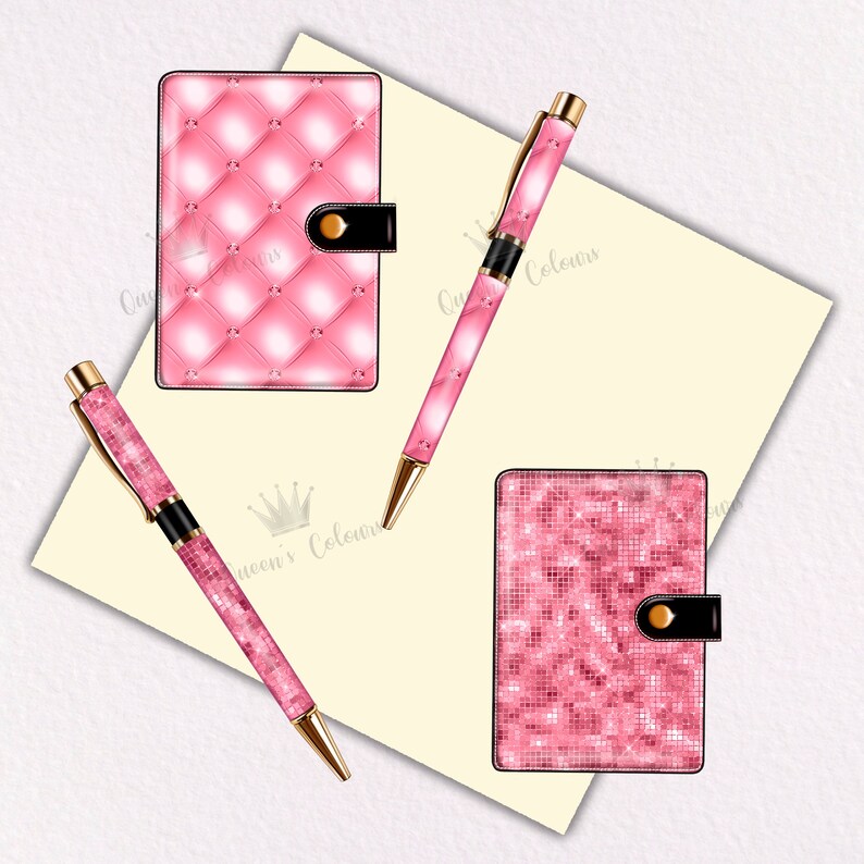 Pink Planner Clipart Pink Stationery Clipart Glam Planner - Etsy
