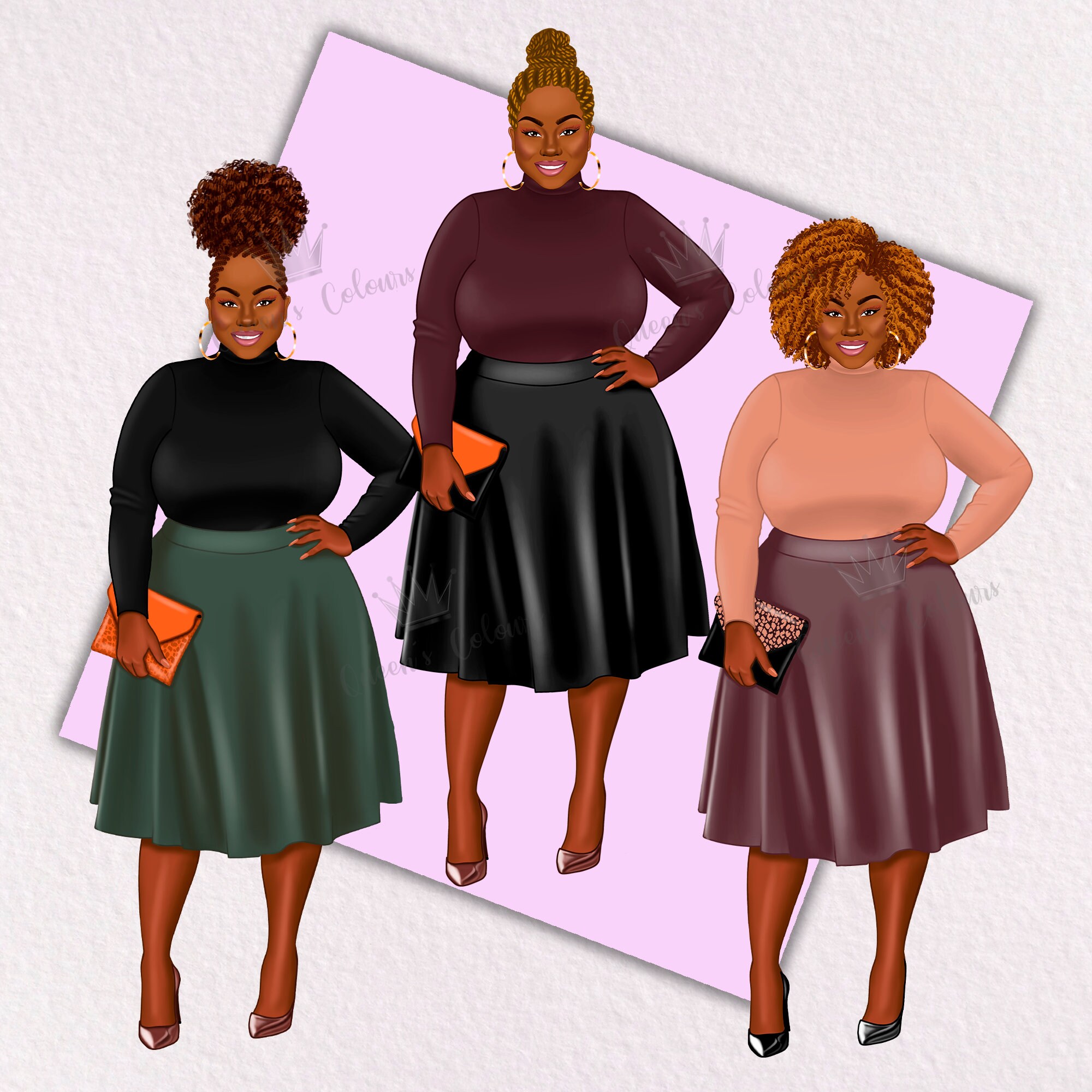 Plus Size Clipart Curvy Girl Clipart Plus Size Model Lady - Etsy