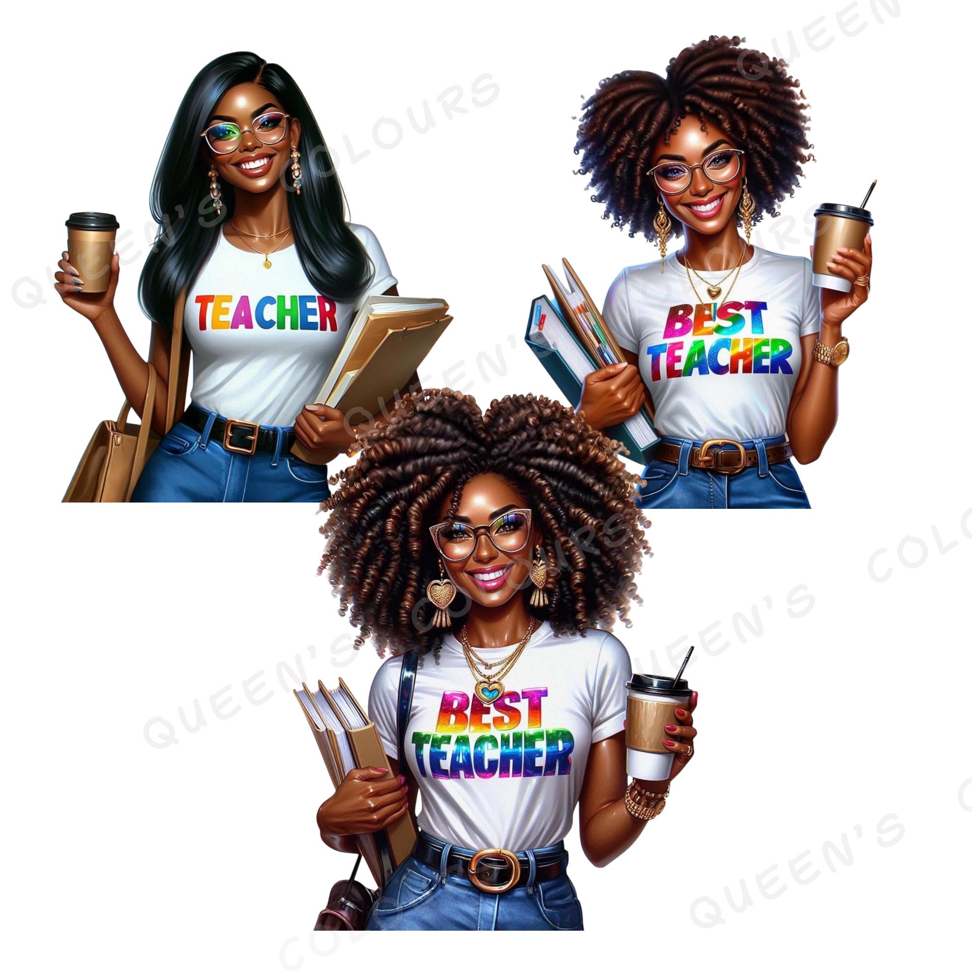Teacher Woman Afro American Clipart, School Black Teacher Png, College ...
