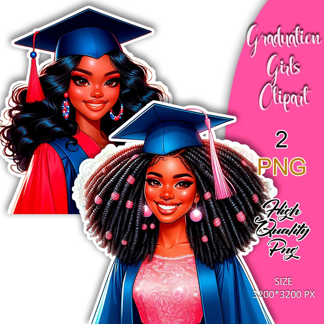 Graduation Girl Stickers, Graduation Girl Clipart, Graduating Girls ...