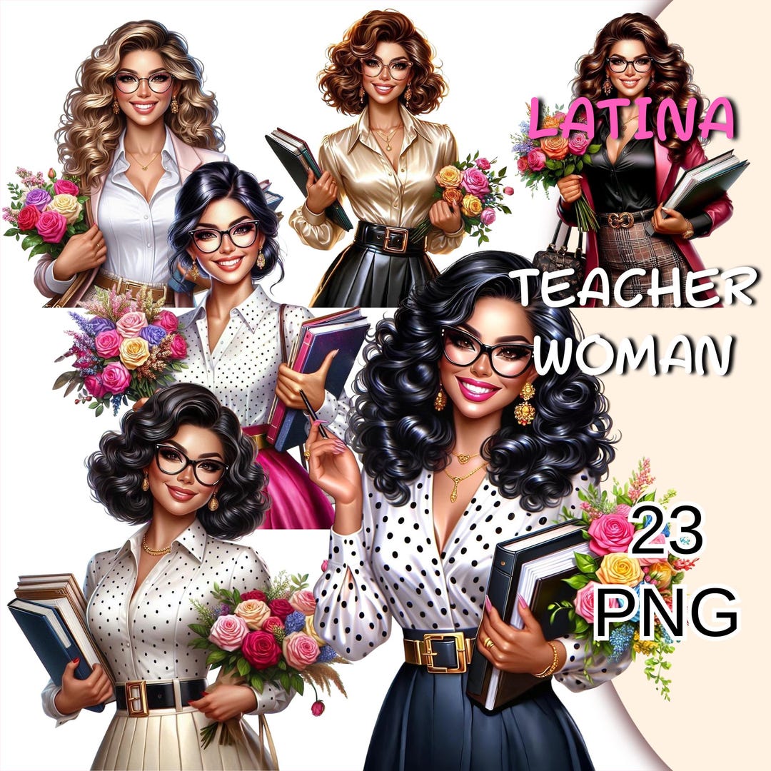 Latina Teacher Woman Clipart, Hispanic Teacher Png, School Latina ...
