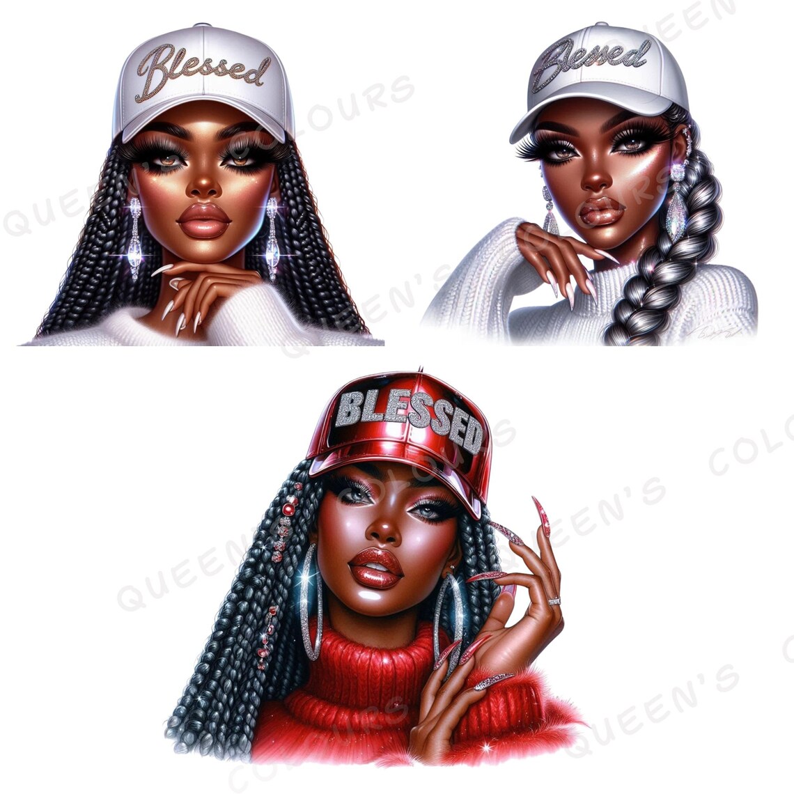 Blessed Black Woman Png Bundle, Faithful Black Woman Clipart, Trust God ...