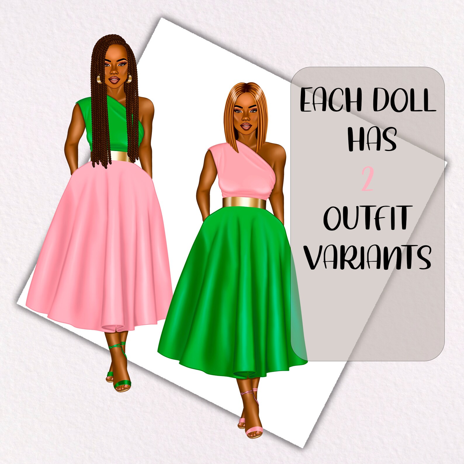 Sorority Girls Clipart Alpha Kappa Alpha Sorority Pink and Green Girls ...