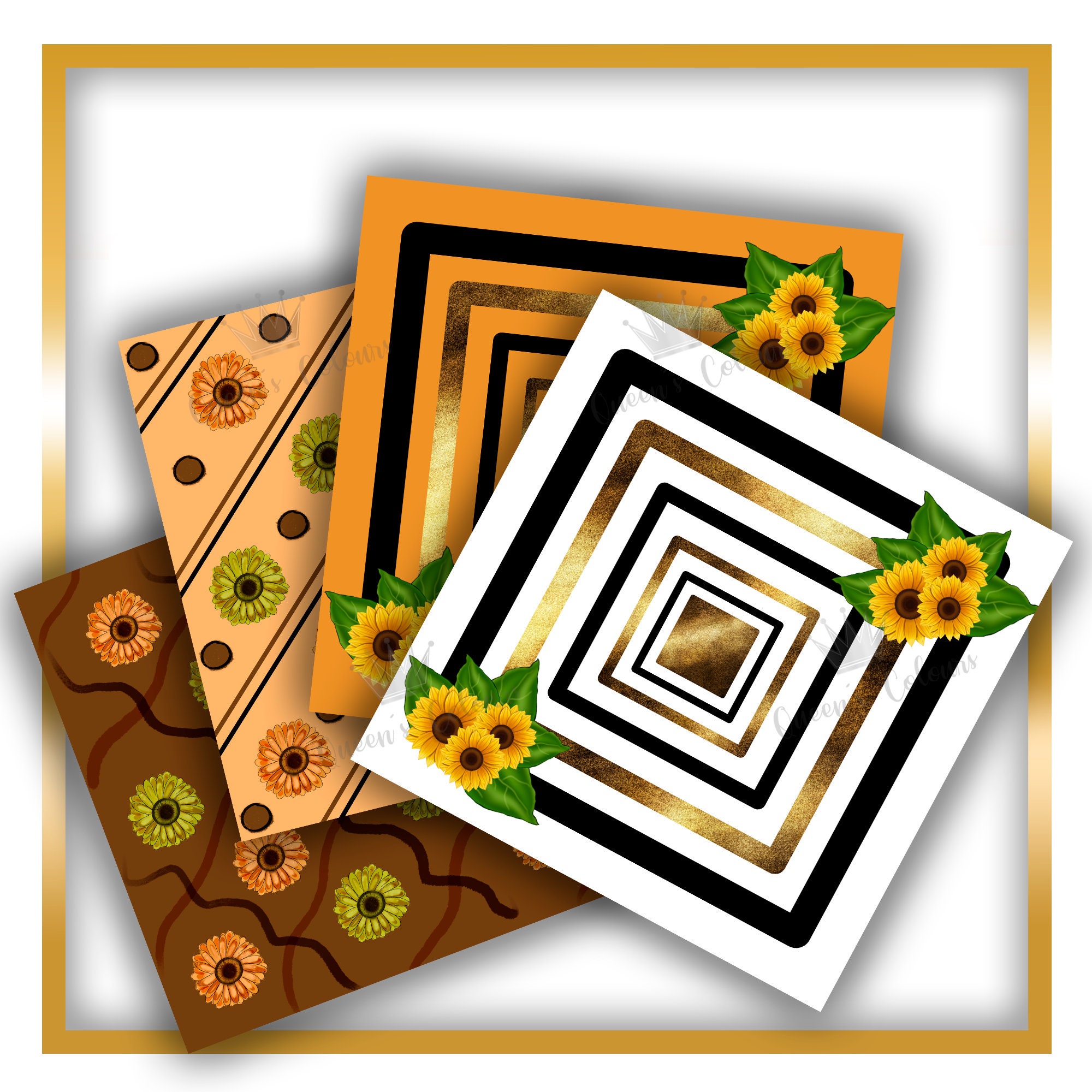 Sunflower Paper Pack Sunflower Digital Backgrounds Sunflower - Etsy