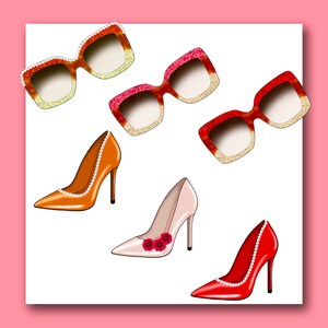 Fashion Set Clipart, Fashion Elements, Fashion Accessories Clipart, Bag ...