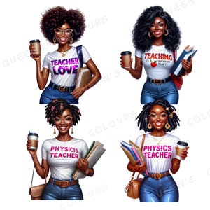 Teacher Woman Afro American Clipart, School Black Teacher Png, College ...