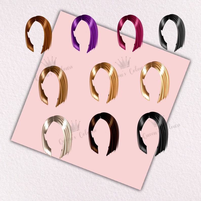 Hair Set Clipart, Hairstyles Front Clipart, Hairstyles PNG, Custom ...