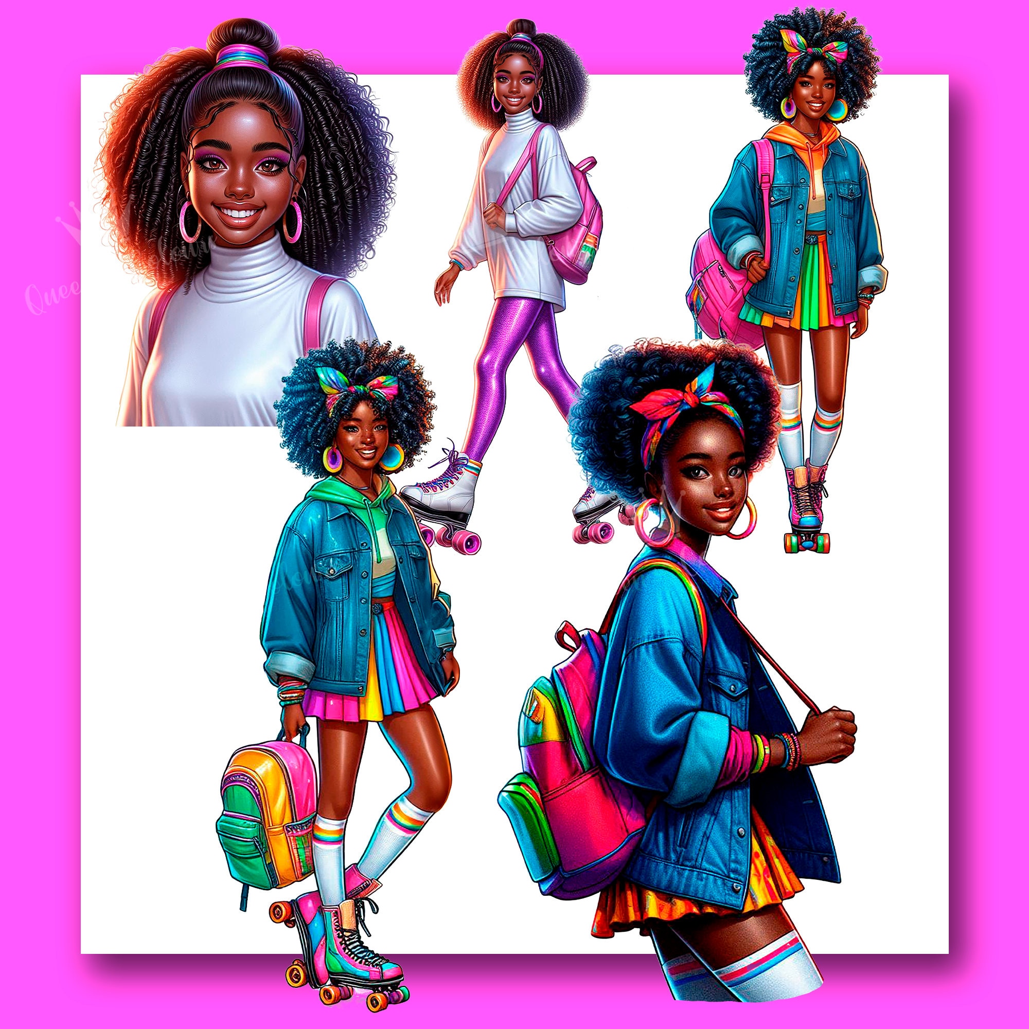 School Teenager Girl Clipart, Afro Teenager Clipart, Highschool Girl ...