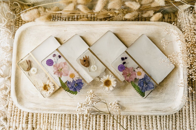 Floral Coasters 2pcs Resin Coaster Gift Ideas - Etsy