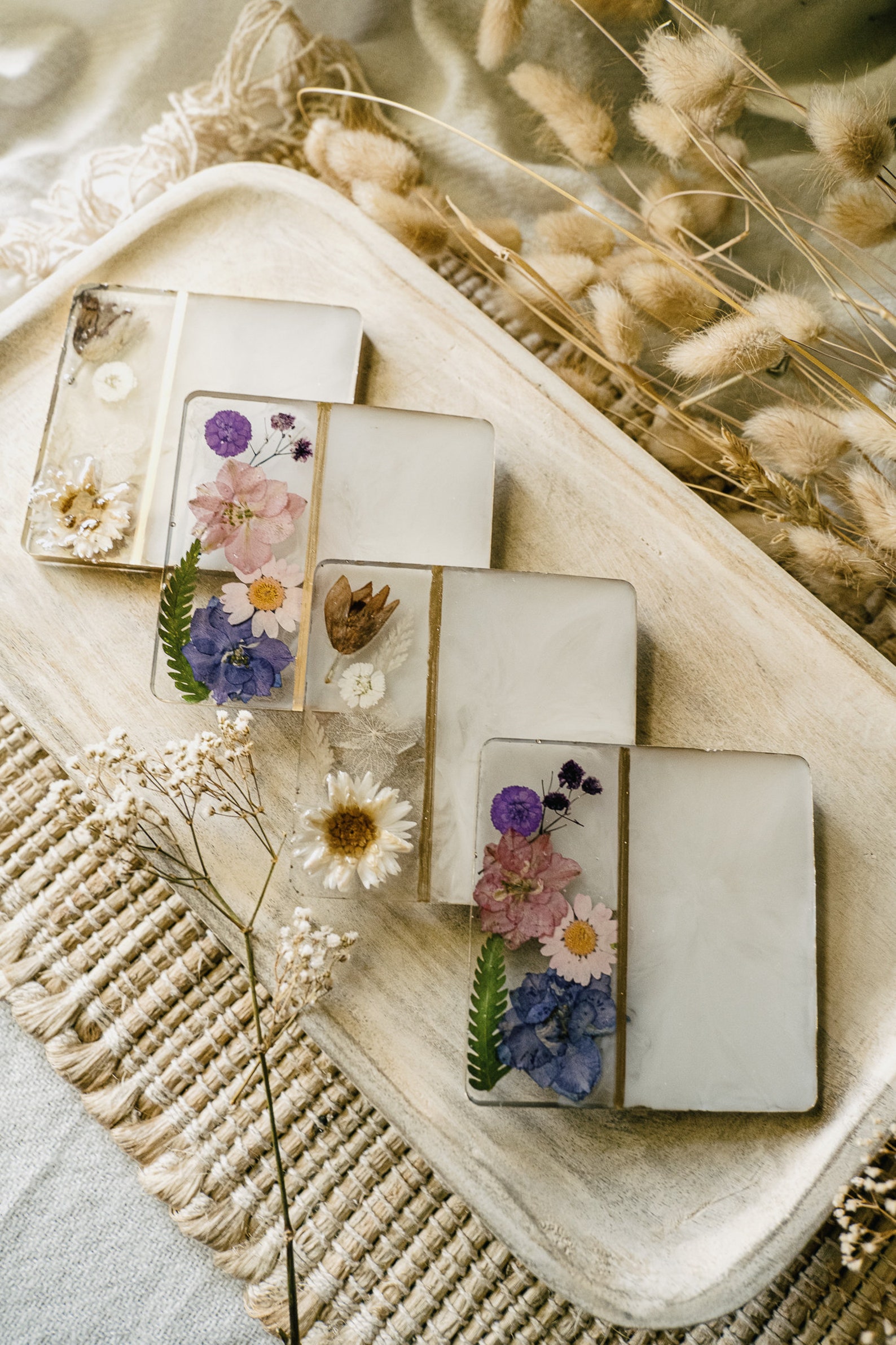 Floral Coasters 2pcs Resin Coaster Gift Ideas - Etsy